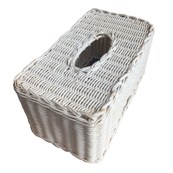 Lauren | Bath | Vintage Ralph Lauren White Wicker Tissue Box Cover ...